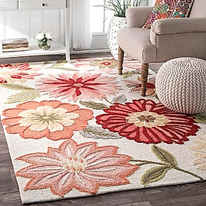 nuLOOM Hand Tufted Palm Springs Area Rug, 6' x 9', Pink