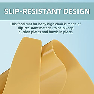Food-Safe Silicone Tray Placemat Compatible with Stokke Tripp Trapp High Chair Tray (2, Yellow Green) - Non-Slip Food Catching