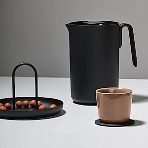 WFHTU Desktop Storage Tray Round Jewelry Tray Living Room Kitchen Dining Table Meal Snack Tray Plate with Handle Home