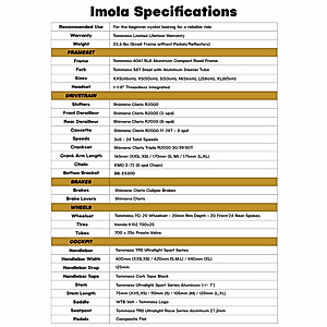 Tommaso Imola - Sport Bike Performance Aluminum Road Bike, Shimano Claris 24 Speeds Road Bicycle Men Road Bikes for Men Bike Men Women Speed Bike Racing Bike Adult Bike City Bike- White Small 53cm