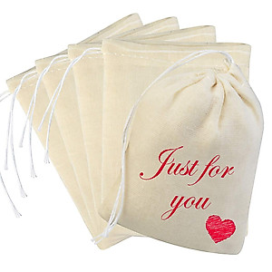 Tayfremn 200Pcs Cotton Drawstring Bags, Reusable Muslin Bag Natural Cotton Bags with Drawstring Produce Bags Bulk Gift Bag Jewelry Pouch for Party Wedding Home Storage, Natural Color (4 x 3 Inches)