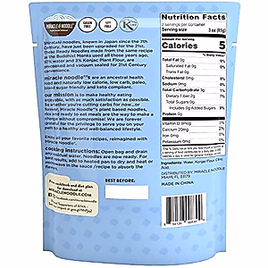 Miracle Noodle Spaghetti Noodles - Shirataki Noodles. Ready To Eat, Konjac, Low Carb, Keto, Paleo, Vegan, Gluten Free, Low-Calorie Pasta - 7 Oz, 6-Pack