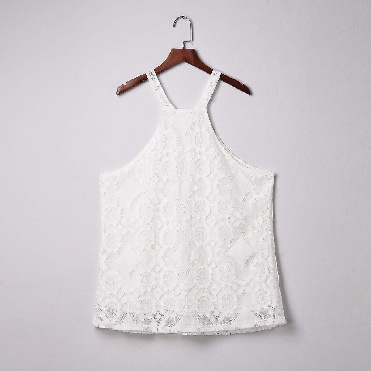 Padaleks Women's Colorblock O Neck Strappy Camisole Tank Tops Cold Shoulder Loose Casual Sleeveless Shirts Blouses