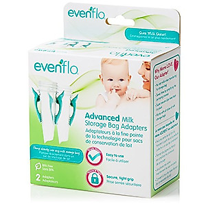 Evenflo Feeding Advanced Breast Milk Storage Bag Adapters for Breast Pumps (Pack of 2)