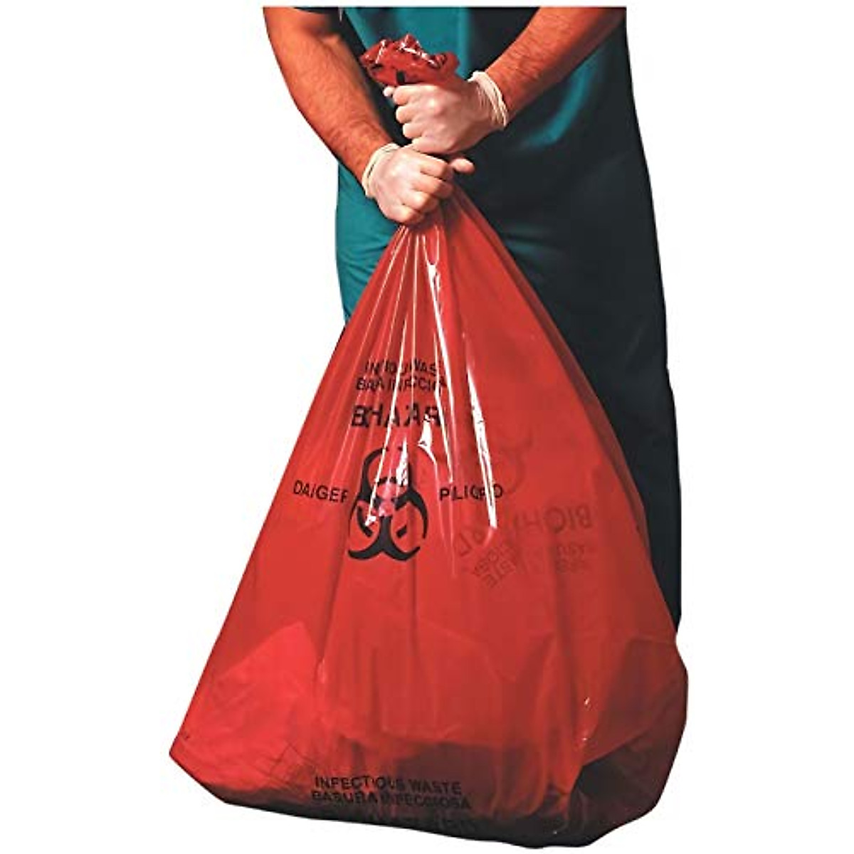 Healthcare Liners by Heritage Bag, when Safety and Perfomance matter. 30"x43", Red, 1.3Mil, 200, Healthcare Printed