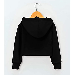 G-Amber Kids Crop Tops Girls Hoodies Cute letters Long Sleeve Fashion Sweatshirts Black Butterfly