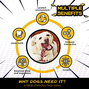 Dog Toys- eco Rubber Toys-Waste Poop Bags-Toy Bag- Medium and Large Breeds-Interactive Dog Toys for Large Dog