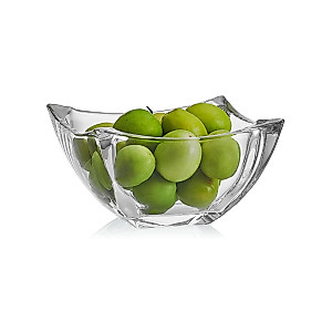Mikasa Baron Crystal Square Bowl, Clear
