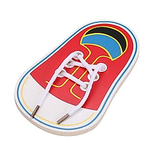 MileHouse Wooden Learn to Tie Your Own Shoes Kits for Kids | Threading Lacing Shoes Training Board Kids Toddler Early Learning Toy