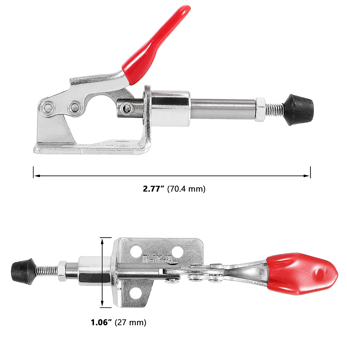 MUKLEI 10 Packs Toggle Clamp, 301AM Adjustable Push Pull Toggle Clamp, Quick Release Vertical Toggle Clamp for Welding, Woodworking, 99 lbs Max Clamping Force