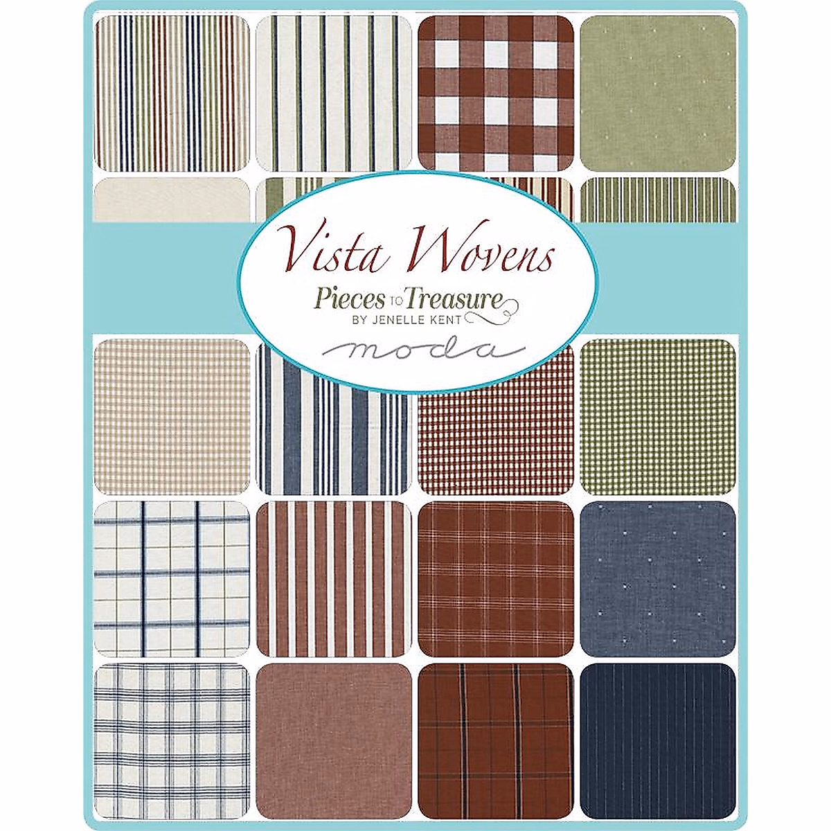 Vista Wovens Charm Pack by Janelle Kent, Pieces to Treasure; 42-5" Precut Fabric Quilt Squares