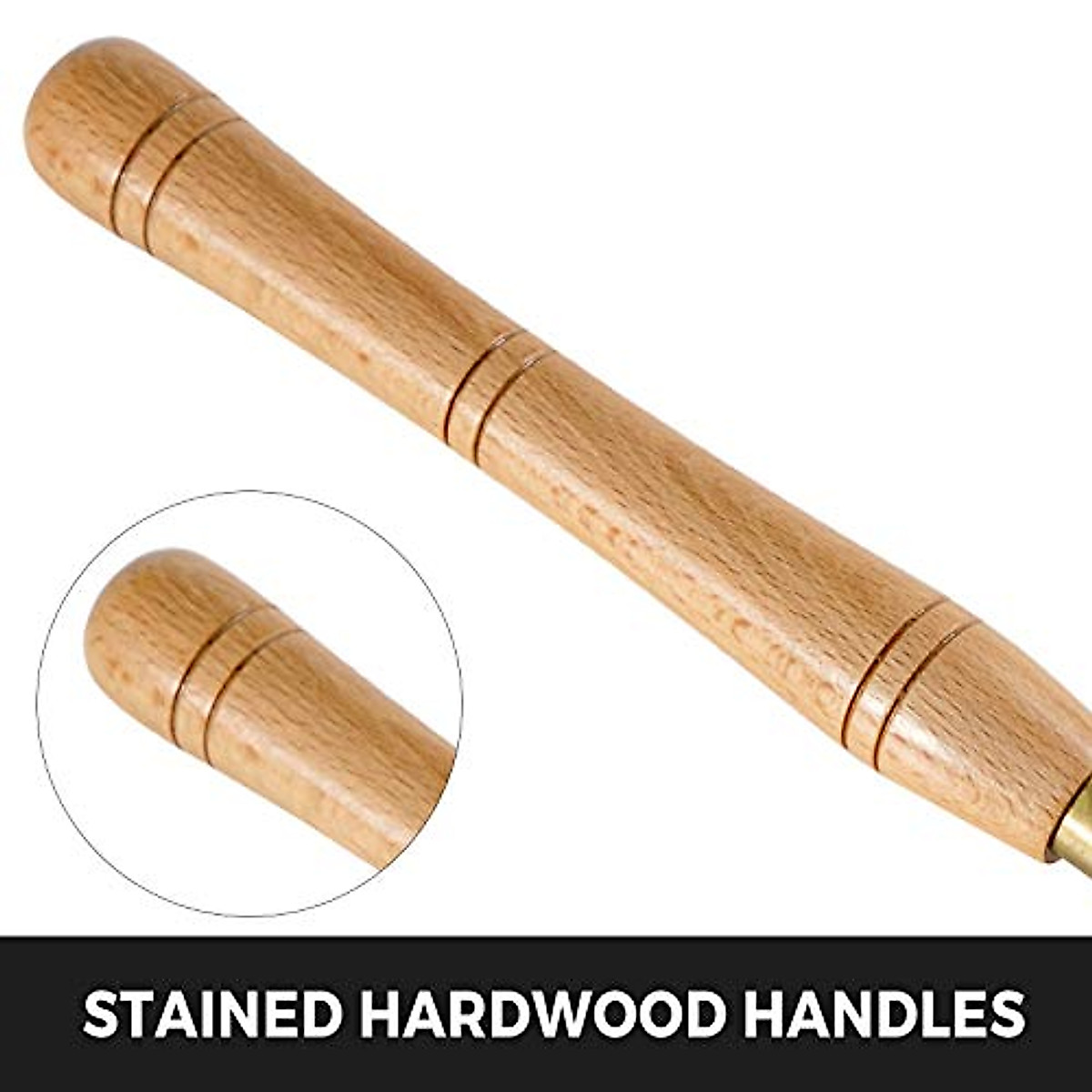 Mophorn Lathe Chisel 8 Piece Wood Lathe Chisel Cutting Carving HSS Steel Blades Wood Turning Tools Lathe Chisel Set Wooden Case for Storage for Wood Turning Hardwood One Free Chisel