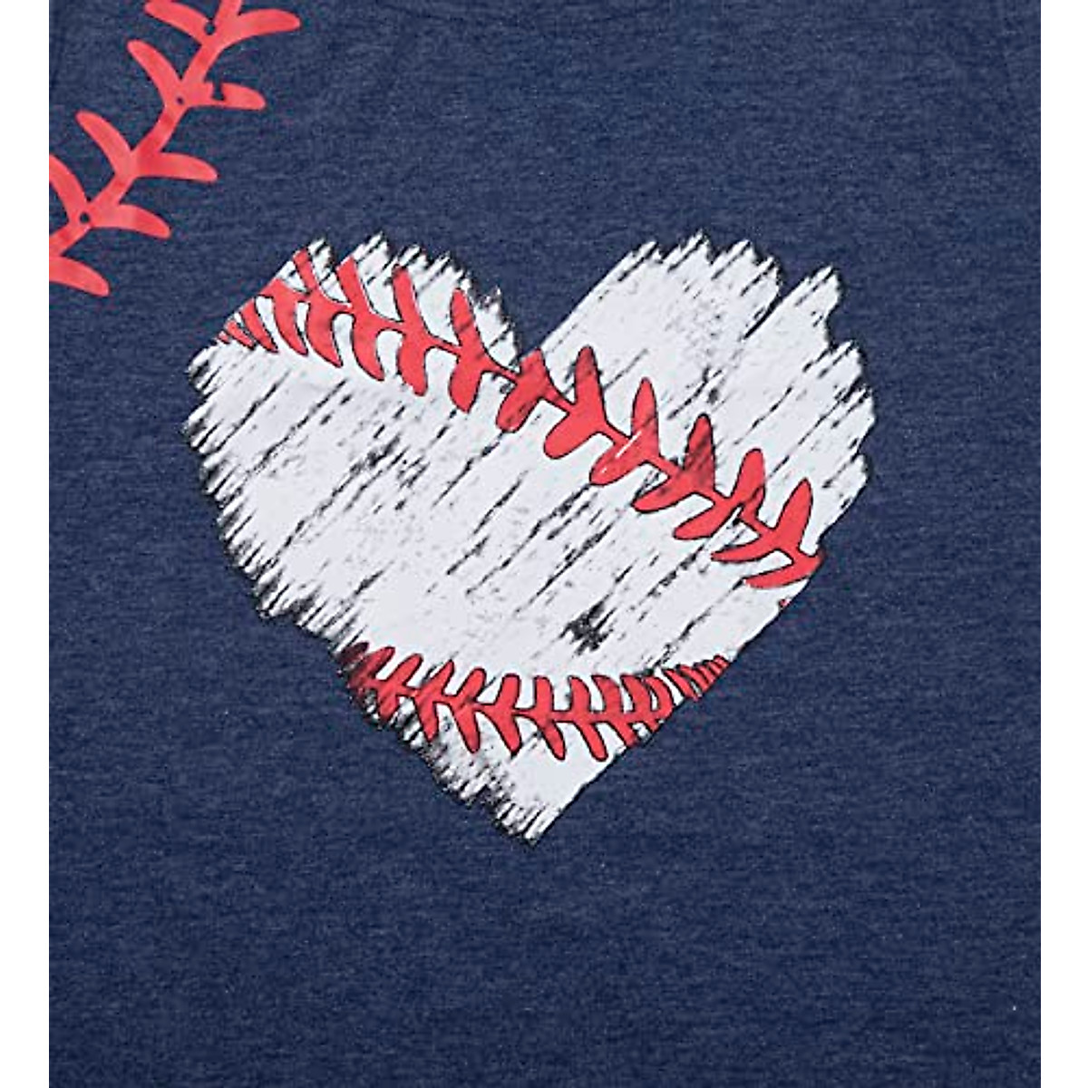 Baseball Tank Tops Women Baseball Heart Print Shirt Funny Play Ball Tank Casual Sleeveless Vest Summer Graphic Tee Top Blue