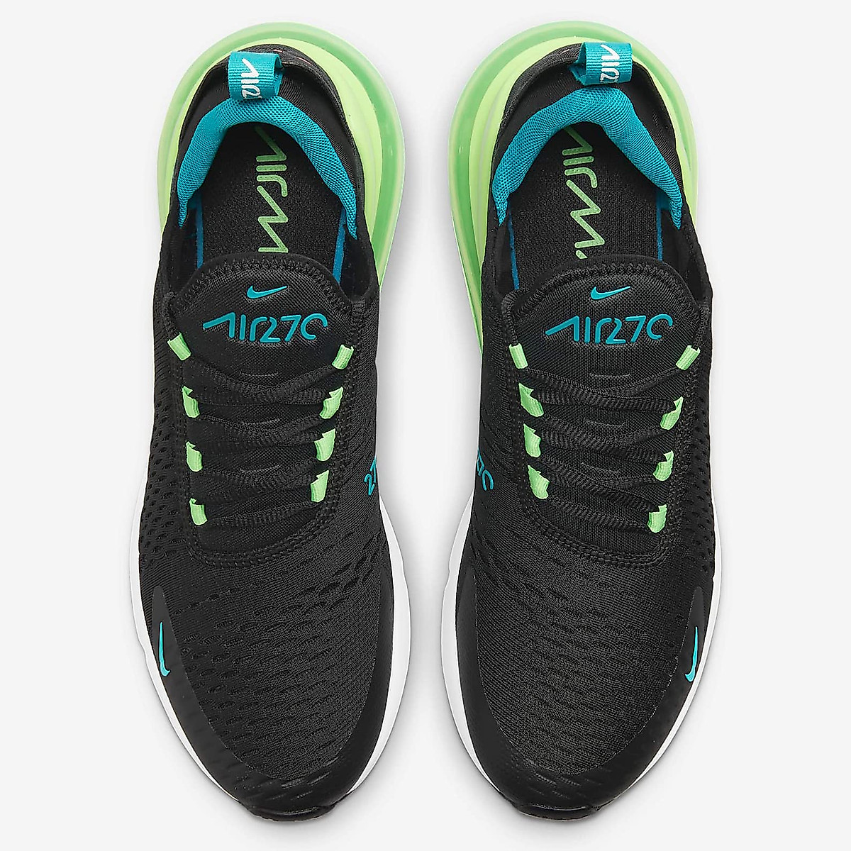 Nike Men's AIR MAX 270 Shoes, Black/Aquamarine-green Strike-white, 9.5