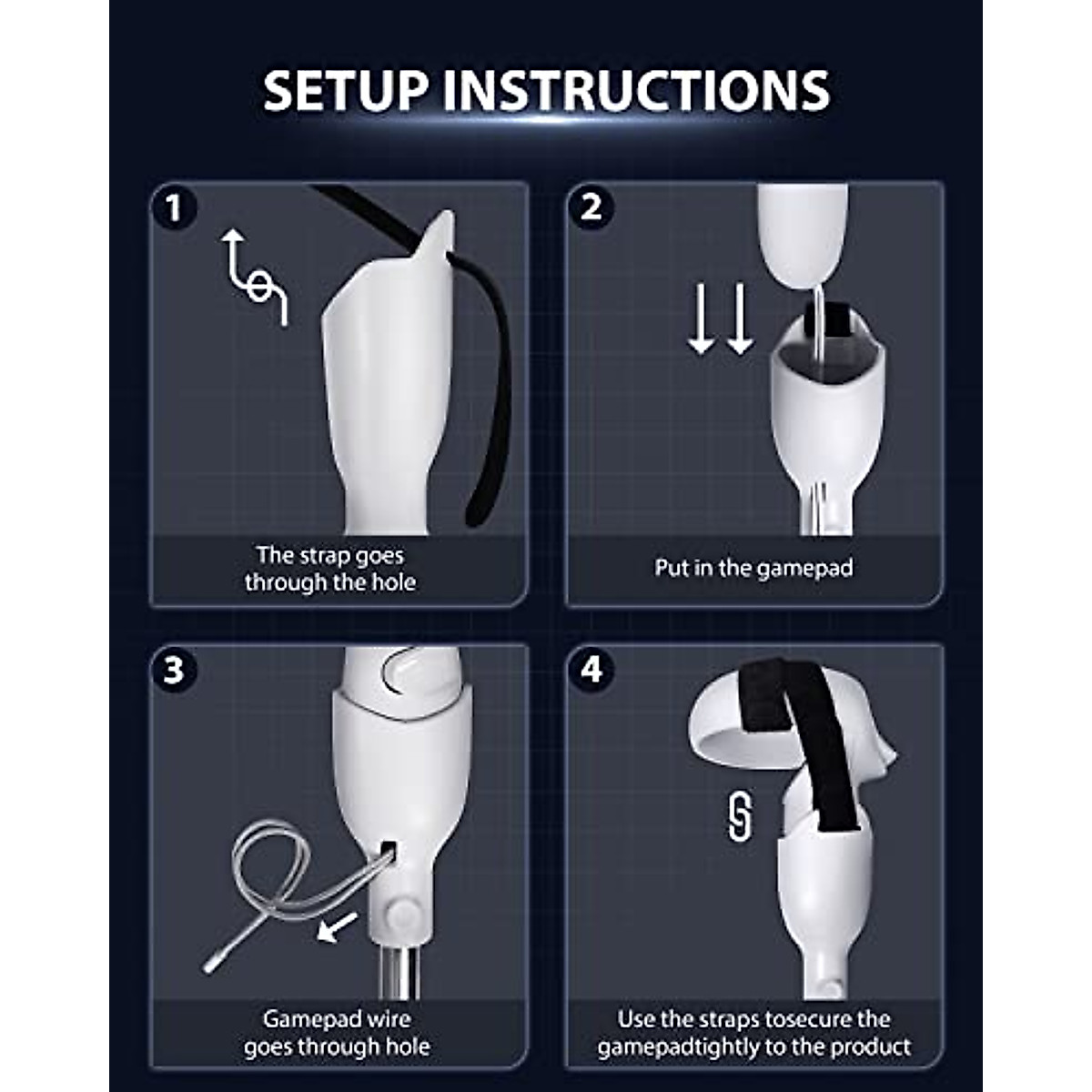 Amavasion VR Golf Club Handle Accessories Compatible with Meta/Oculus Quest 2 Enhance Immersive VR Game Experience (White/red)