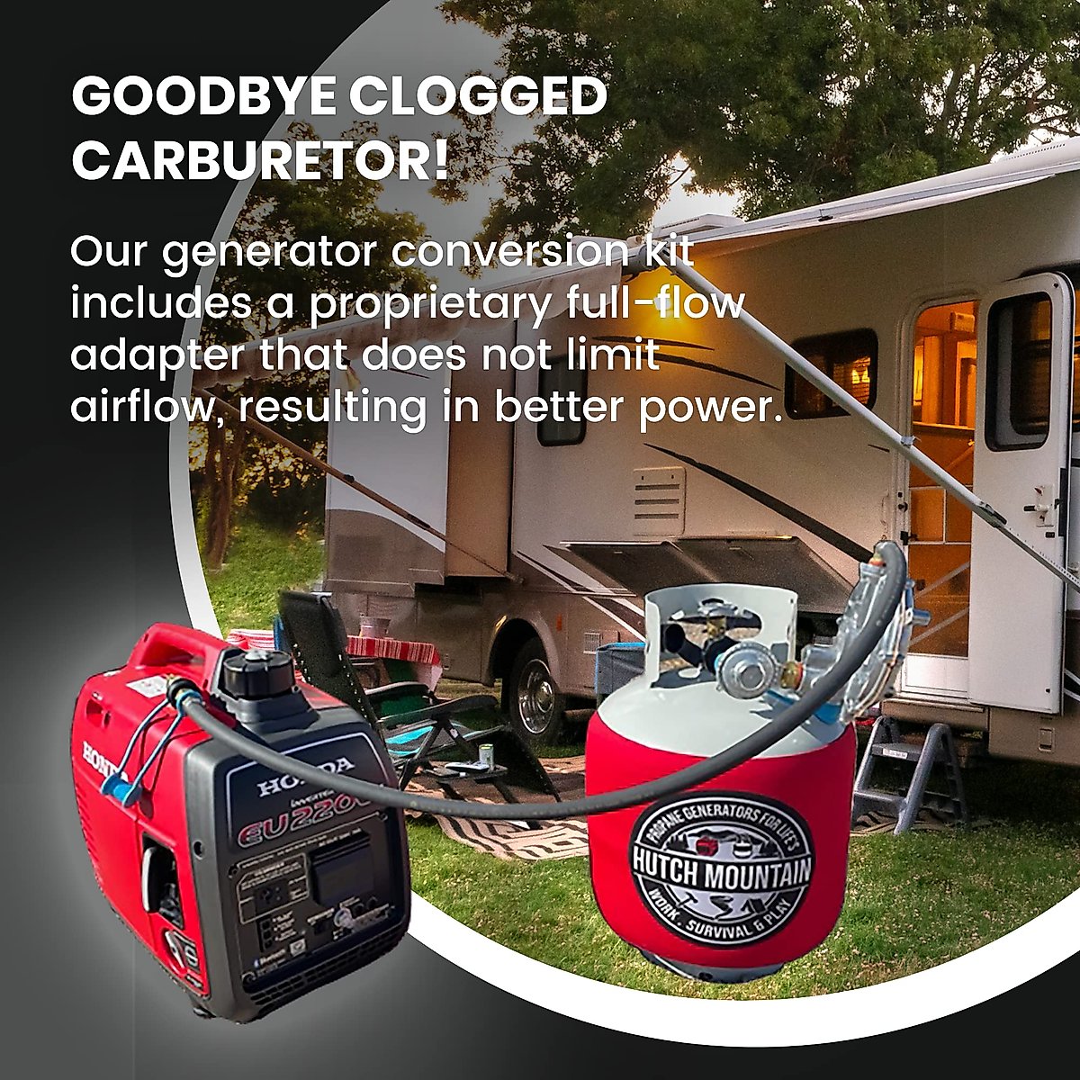 Hutch Mountain Generator Propane Conversion Kit- Trifuel Generator Conversion Kit for Propane, Gasoline & Natural Gas, Backup Generator for Home, Generator Conversion Kit Compatible with Honda Eu2000i