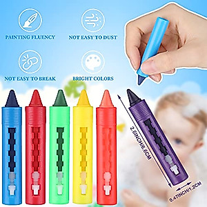 18 Pieces Bath Crayons Bathtub Crayons Washable Easy Clean Bathtime Crayons Colorful Bathtub Markers Toys Shower Crayons Bath Paint for Toddlers Kids