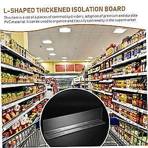 WHAMVOX 4pcs Shelf Divider Closet Shelf Separators Store Goods Separators Shelves Organizer Adjustable Shelves Book Dividers for Shelves Clear Shelf Clear Shelves L-Shaped Side Divider PVC