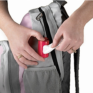 Diono Bag-It Small Portable Trash Bag Dispenser, Perfect For Soiled Baby Diapers, Pocket Sized On The Go Refillable Bag Dispenser, Red