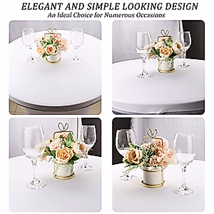 4 Pack 32x43 Inch Cocktail Table Cover Spandex Stretch Square Corners Tablecloth, White Cocktail Round Table Cloth, Fitted High Top Table for Bar, Weddings, Birthday, Banquet, Outdoor Party (White)
