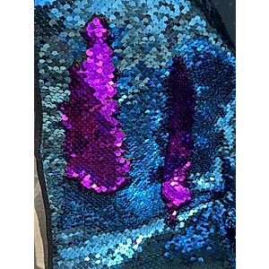 5MM Not Falling Sensory Wall for Kids Sequin Flip Fabric High Density Reversible Sensory Graffiti Fabric Sequin Fabric by The Yard Mermaid Fabric Purple to Blue-0.5yd, 50” x 18”