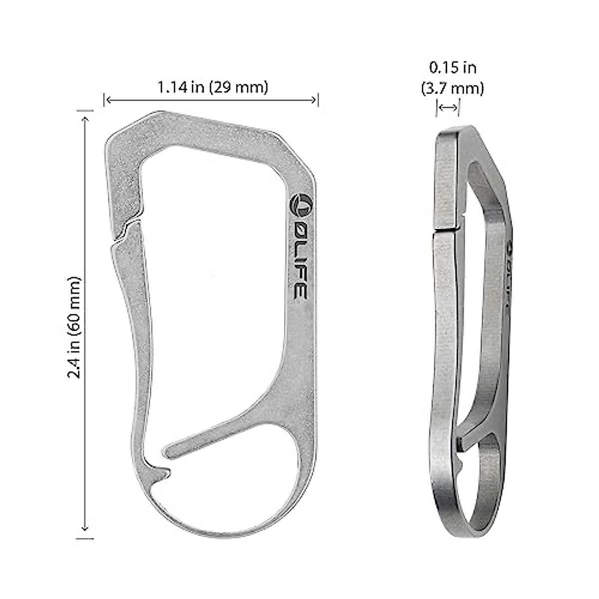 OLIFE Archamp B Men's Polarized Casual Sunglasses Bundle with Titanium Alloy EDC Carabiner Keychain Clip for Keys