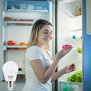 XBOCMY A15 LED Light Bulbs, 40 Watt Equivalent LED Refrigerator Light Bulb, 5W Daylight 5000K, 500 Lumens, Medium Base (E26), Non-Dimmable, A15 Appliance Bulb, 2-Pack