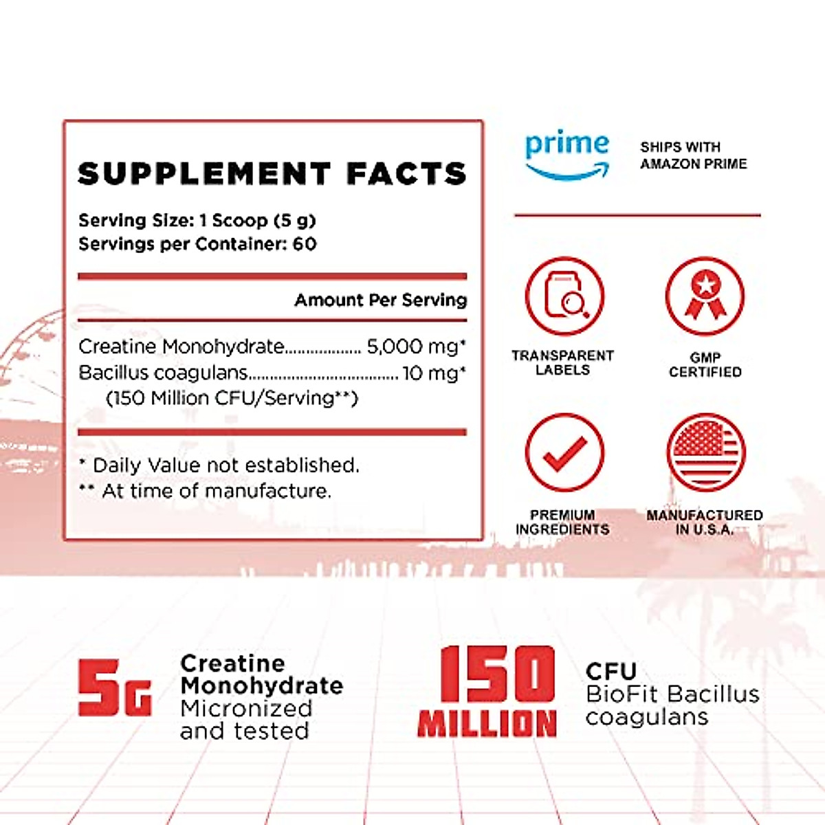 Classic Creatine - Pure Micronized Creatine Monohydrate Powder for Increased Strength, Endurance, & Muscle Growth - Boost Athletic Performance & Recovery