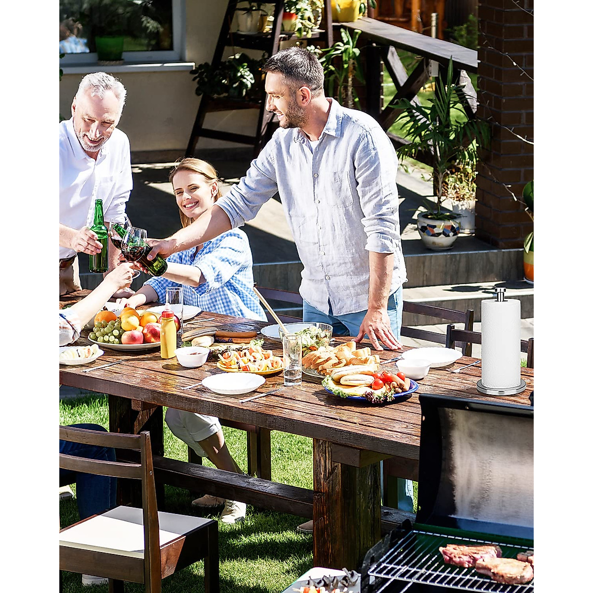 Paper Towel Holder Countertop,AFAXINRIE Paper Towel Holder，Stainless Steel Countertop Paper Towel Holder