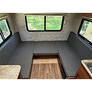 SINCERE Custom Bench Cushion for Indoor Furniture, Bay Window Seat Cushion, Bespoke Bench Pillow, Fireplace Hearth Cushion, Non-slip Chair Pad Couch Sofa Foam Cushion Replacement, Swing Cushion, Gray