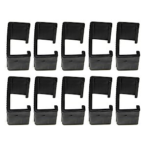 JSP Manufacturing Patio Rattan Wicker Furniture Medium Alignment Fasteners Clips for Sectional Sofa Chair (10) Black