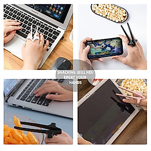 6Pcs Finger Chopsticks for Gamers Potato Chip Grabber Office Snacking Tools Finger Snack Clips for Gamers (4-Color)