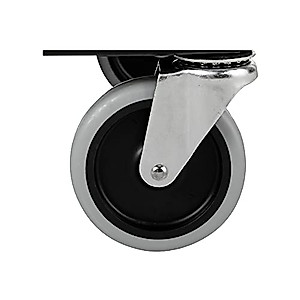 Rubbermaid Commercial Plastic Service and Utility Cart with Cabinet and Sliding Drawer, Black (FG345700BLA) 200 lbs