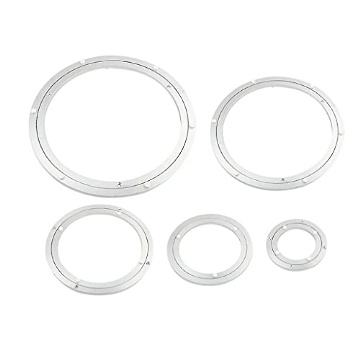 Generic Aluminum Alloy Round Rotating Turntable Bearing Table Silver White, Silver White, 16 inch