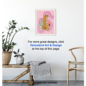 Abstract Cheetah Print Wall Art - Mid Century Modern Decor - Aesthetic Room Decor - Minimalist Wall Art - Pink Boho Wall Decor - Bohemian Wall Decor - Gallery Wall Art - Leopard Print