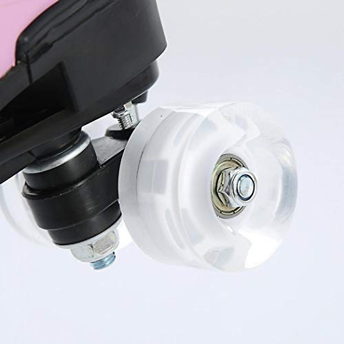 Women's Roller Skates PU Leather High-top Roller Skates Four-Wheel Roller Skates Shiny Roller Skates with Carry Bag for Girls (7, Blue Flash Wheel)