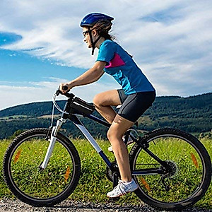 Bike Phone Mount Bag Cycling Bicycle Front Frame Top Tube Handlebar Bag with Touch Screen Holder Case for Samsung Note 20 Ultra S20 Ultra S20 Plus A51 A71 Moto Edge G Plus Power Stylus (black)