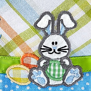 Let's Make Memories Personalized Easter Basket - Create Your Own - Wicker Basket - Embroidered Liner - Medium - Pink Bunny Applique