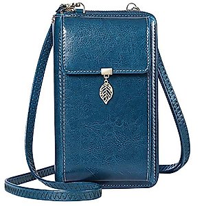 HUANLANG Small Crossbody Phone Bags for Women Leather Cell Phone Purse Wallet With Shoulder Strap RFID Blocking Ladies Shoulder Bag Credit Card Slots Lightweight Crossbody for Phone Bag and Wallet