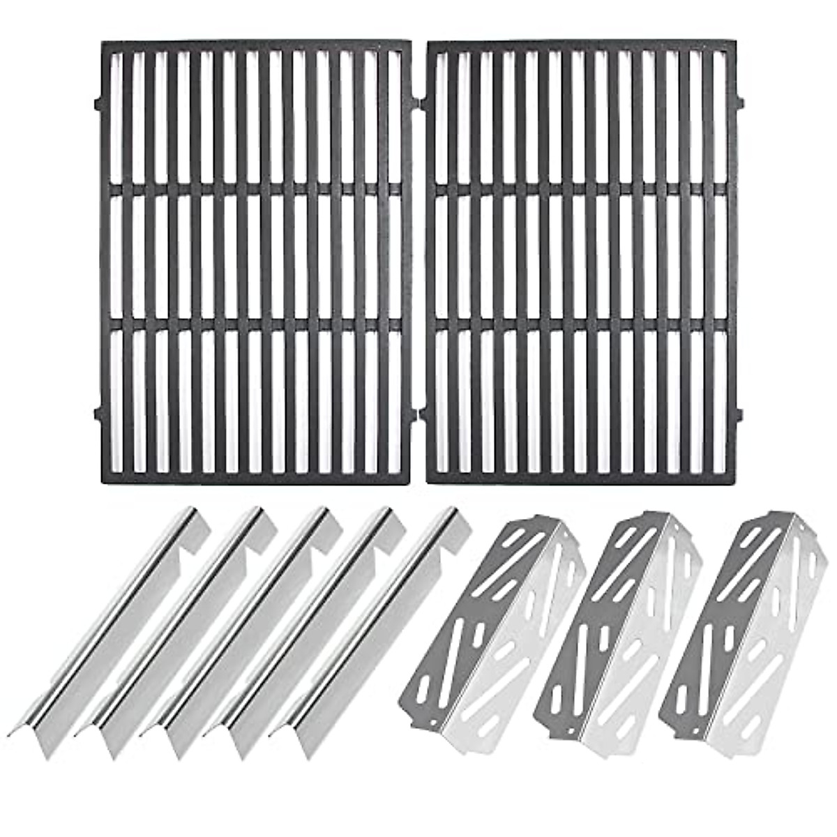 Hongso 18 7/8 Grill Grates Flavorizer Bars and Heat Deflectors Replacement for Weber Genesis II 310 and Genesis II LX 340 Series Gas Grills 2017 and Newer, Replace 66095 66802 66795 66032 90235 66040