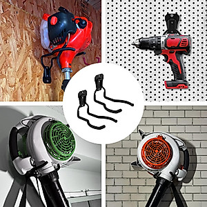Mayouko 2PCS Garden Power Tool Hanger, Garage Wall Mount Hooks, Weedeater Rack, String Trimmer Hanger, Weedeater Hanger, Utility Hooks for Garage Tool Organizers and Storage, 2 Packs