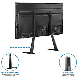 Mount-It! Tabletop TV Stand Base with Tilt Function, Universal TV Base Replacement with Height Adjustment, TV Legs Fits Most 32 to 70 inch Flat Screen TVs, VESA up to 800 by 400mm, 110 Lbs Capacity
