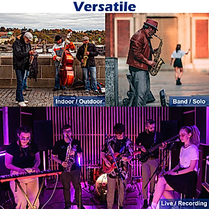 SGPRO Wireless Saxophone Microphone System, Clip-On Instrument Microphone for Sax and Trumpet, Preset EQ & Echo Level 196 Ft Transmission Rechargeable Compact Transmitter and Receiver 4.5 Hours