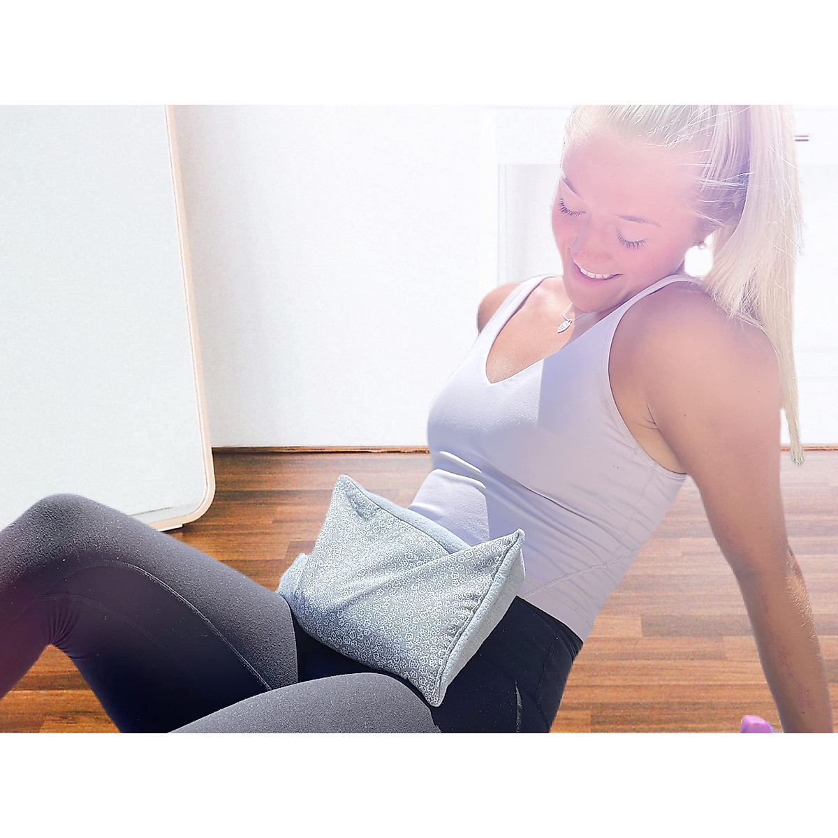 SacksyThyme Microwave Heating Pad for Cramps, Back, Neck, Shoulders, Leg Pain - Reusable Heat Pack, Hot Moist Microwavable Therapy Pack - Unscented Flaxseed Hot Compress Made in USA (Size: 12" x 7")