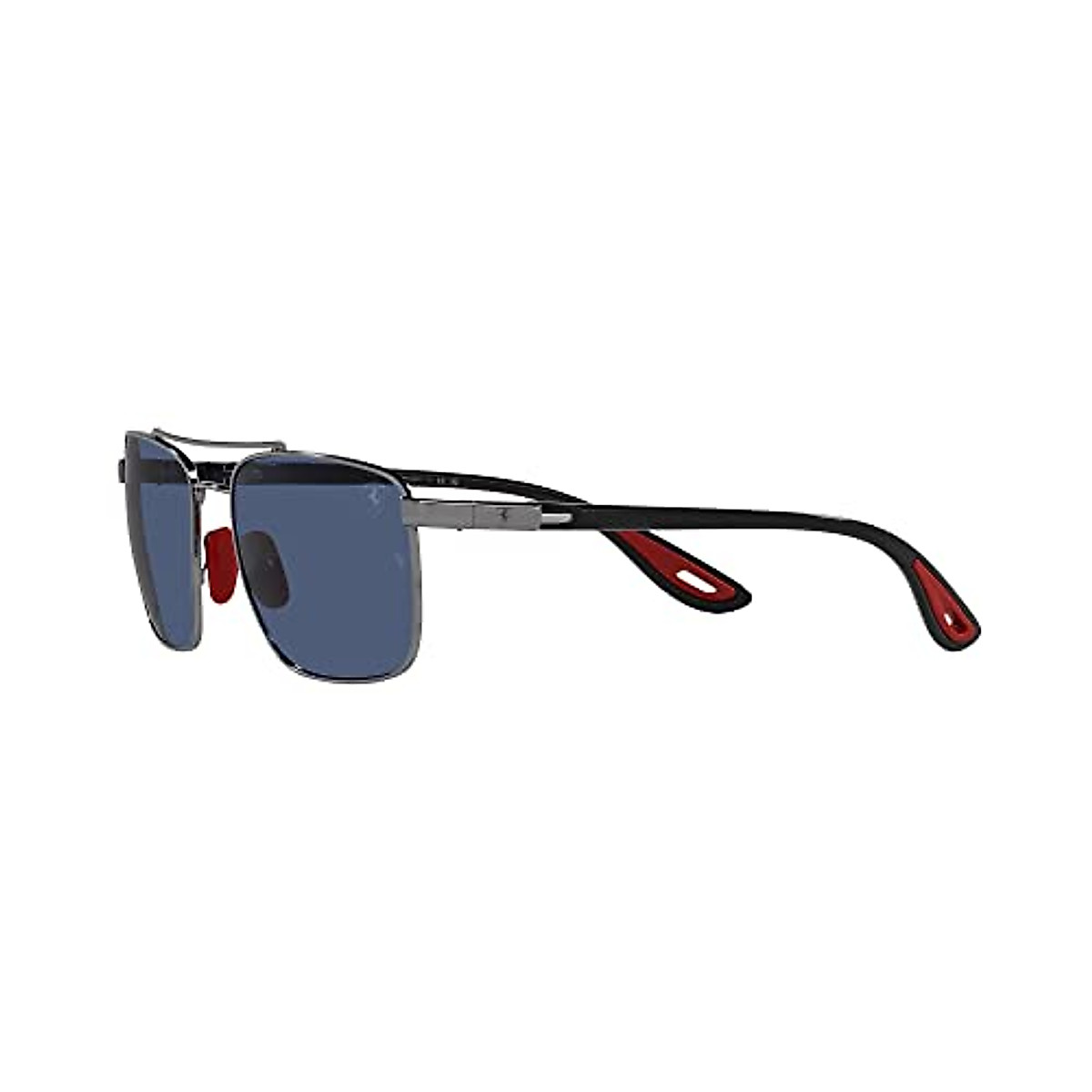 Ray-Ban RB3715M Scuderia Ferrari Collection Square Sunglasses, Gunmetal/Dark Blue, 58 mm