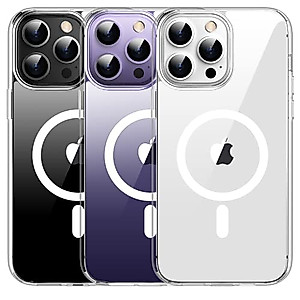 Meifigno Clear Magnetic Case Designed for iPhone 14 Pro Max, [Military Grade Protection & Compatible with MagSafe], Hard PC with Soft Edges, Designed for iPhone 14 Pro Max 6.7"-Crystal Clear