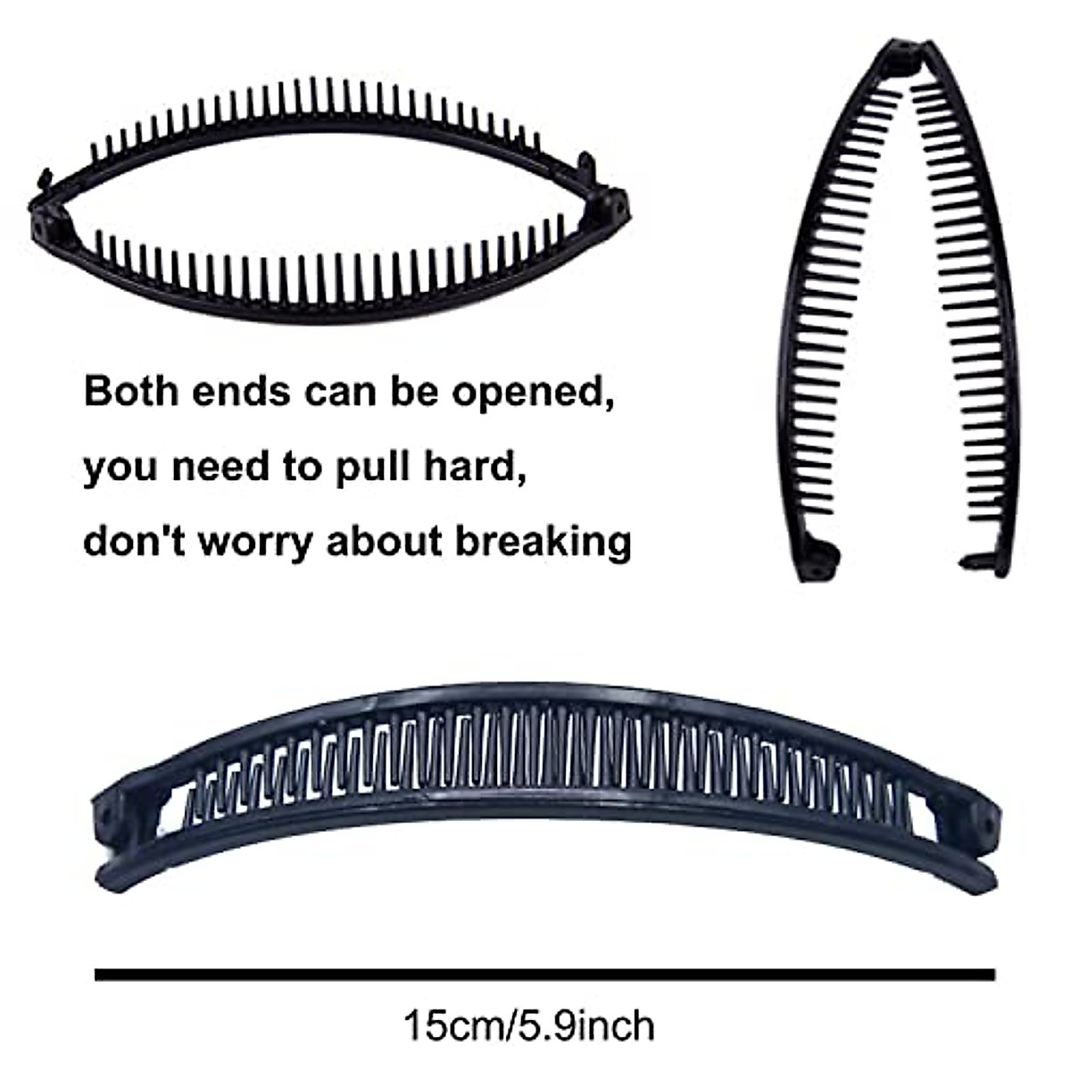 TUICARE 6 Pieces Clincher Combs Banana Combs Banana Clips Grip Comb Fishtail Fish Hair Lady Fish Shape Ponytail Banana Clip Girls Long Women Clamp Accessory