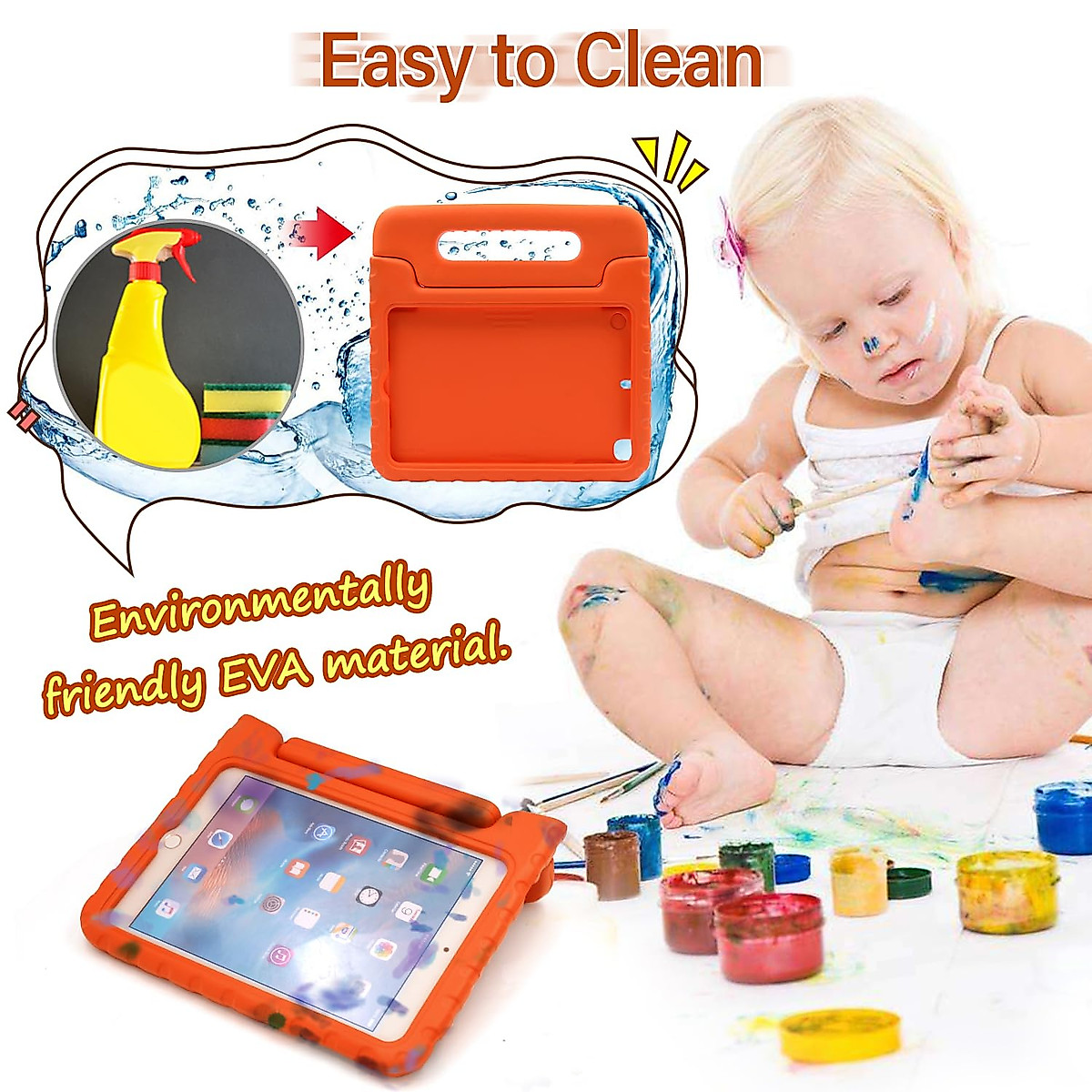 LEFON Kids Case Shockproof for iPad Mini 5/4/3/2/1, iPad Mini 4th Generation Case for Kids, Convertible Handle Light Weight Super Protective Stand Cover Case for iPad Mini 5th Gen 7.9 Inch