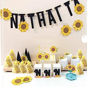 PPXMEEUDC 72 PCS Sunflower Party Favors Set Include Sunflower Keychains Organza Bags Thank You Kraft Tags for Party Supplies School Reward Birthday Wedding Baby Shower Return Present