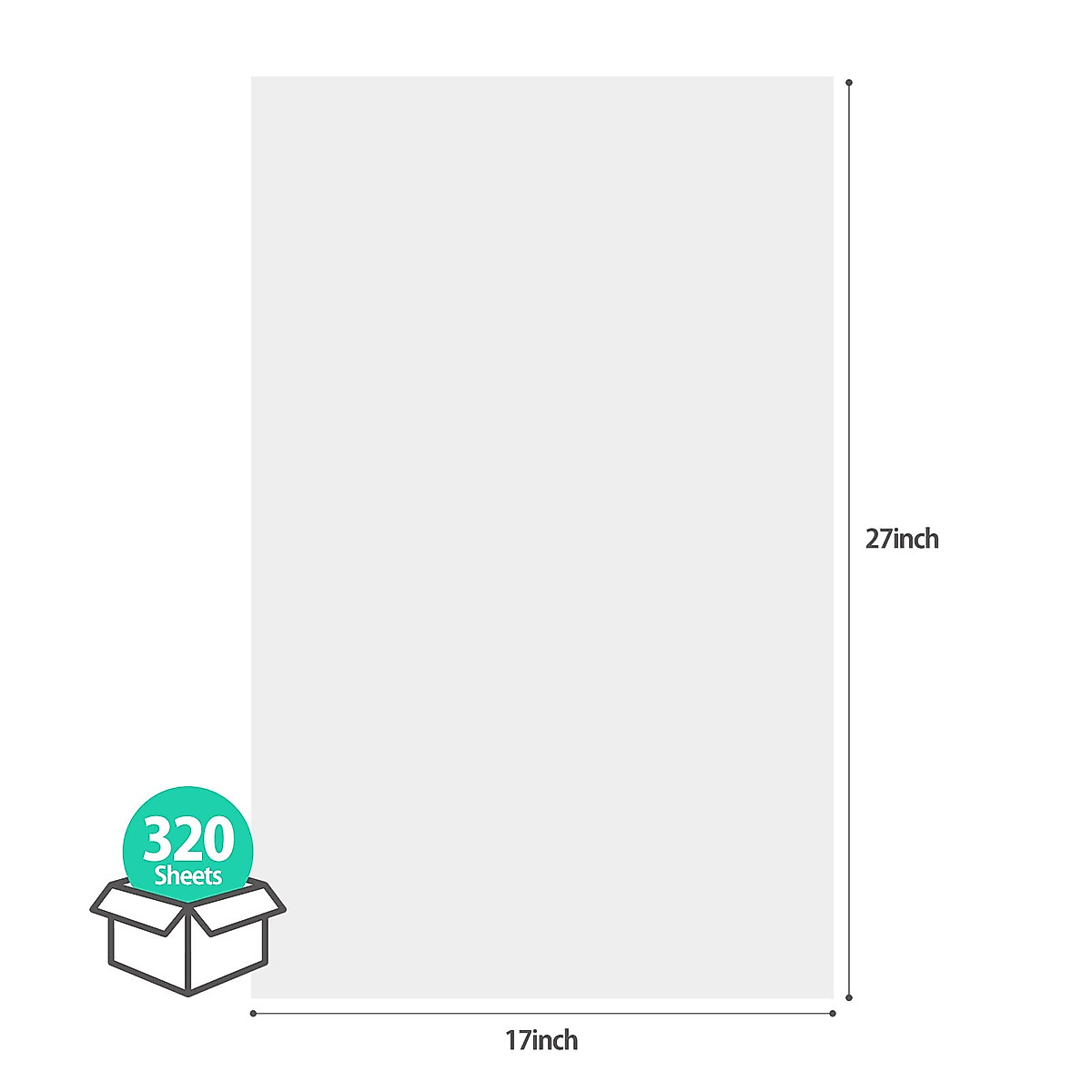 Packing Paper for Moving, 10lb, 320 Sheets of Newsprint Paper, Unprinted Clean Wrapping Paper, Moving Supplies, 17" x 27"